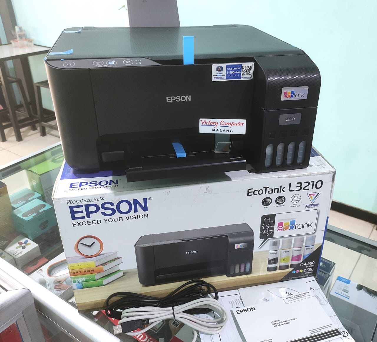 Jual Printer EPSON L3210 EcoTank pemkaian 20 hari Like New | Laptop Bekas Malang | Victory Computer